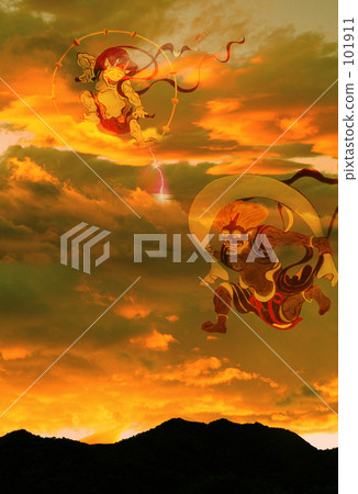 Heisei Kaze God of Thunder - Stock Illustration [101911] - PIXTA