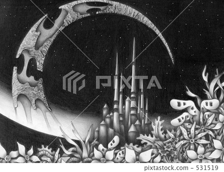 Crescent Moon Castle - Stock Illustration [531519] - PIXTA