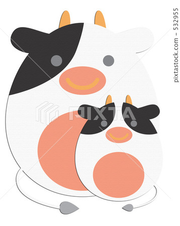 Cow parent and child - Stock Illustration [532955] - PIXTA