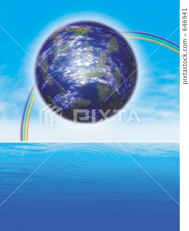 Earth floating on the water - Stock Illustration [646941] - PIXTA