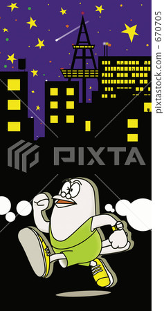 Night Marathon - Stock Illustration [670705] - PIXTA