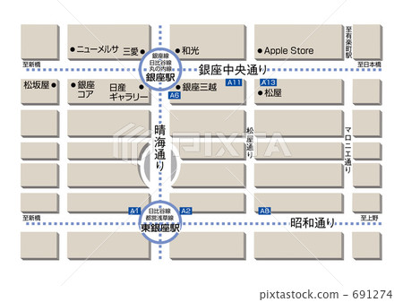 Map Ginza - Stock Illustration [691274] - PIXTA