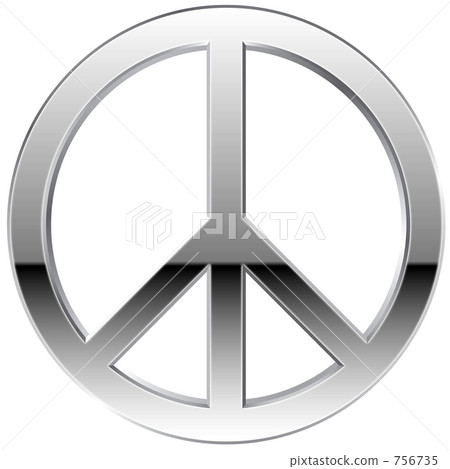 Peace mark Silver color - Stock Illustration [756735] - PIXTA