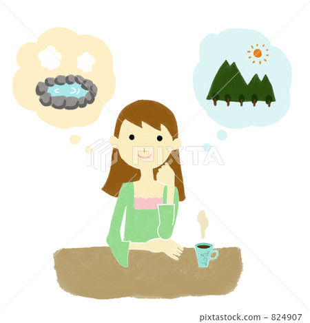Girl thinking about travel destination - Stock Illustration [824907 ...