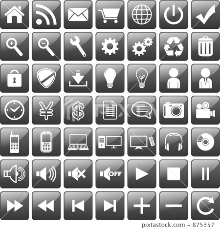 Icon Set ~ Black - Stock Illustration [875357] - PIXTA
