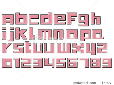 Square alphabets and numbers - Stock Illustration [916805] - PIXTA