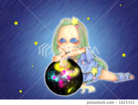 Star and girl - Stock Illustration [1025331] - PIXTA