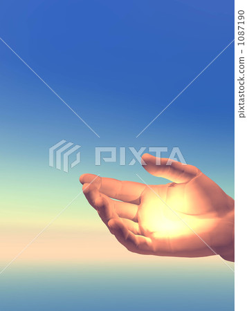 Blue sky and hand - Stock Illustration [1087190] - PIXTA