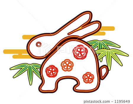 Japanese design rabbit - Stock Illustration [1195649] - PIXTA