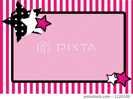 Pink striped star frame - Stock Illustration [1220100] - PIXTA