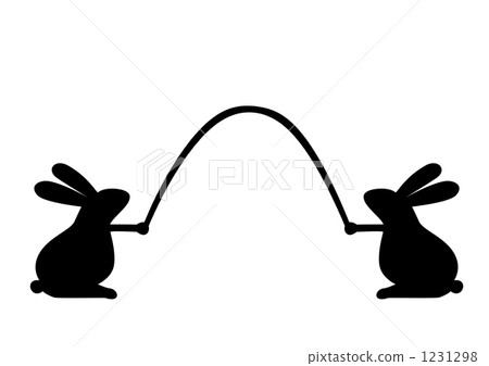 Monochrome Rabbit Rope Jumping Version - Stock Illustration [1231298 ...
