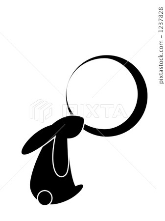 Tsukimi rabbit in the back - Stock Illustration [1237828] - PIXTA