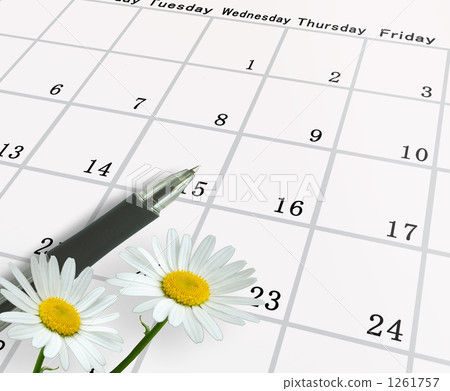 Calendar and ballpoint pen - Stock Illustration [1261757] - PIXTA