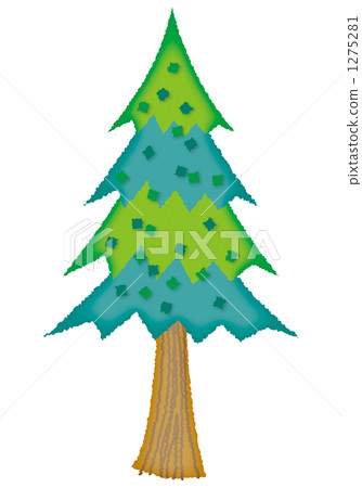 cedar tree, japanese cedar, illustration - Stock Illustration [1275281 ...