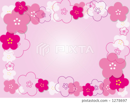 Plum frame pink back - Stock Illustration [1278697] - PIXTA