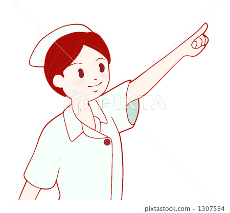 Pointing nurse - Stock Illustration [1307584] - PIXTA
