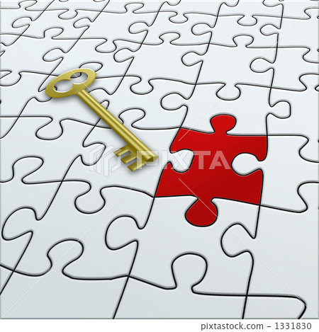 Jigsaw puzzle and key - Stock Illustration [1331830] - PIXTA