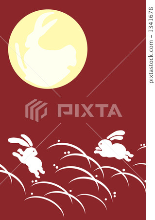 Rabbit pattern Akanei color -06 - Stock Illustration [1341678] - PIXTA