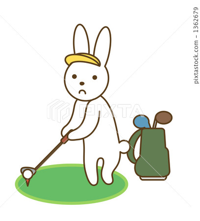 Rabbit playing golf - Stock Illustration [1362679] - PIXTA