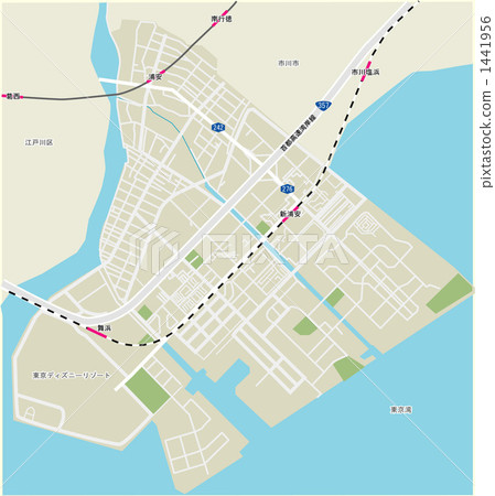 Map of Urayasu, Chiba Prefecture - Stock Illustration [1441956] - PIXTA