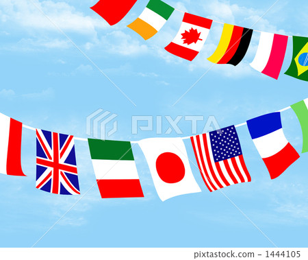 Ten thousand national flag and blue sky - Stock Illustration [1444105 ...