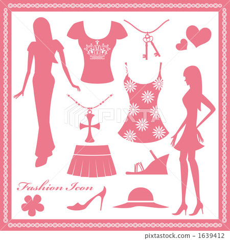 Girls fashion icon set - Stock Illustration [1639412] - PIXTA