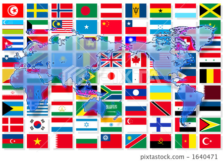 world map, worldmap, national flag - Stock Illustration [1640471] - PIXTA