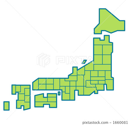 Japan map (single color version) - Stock Illustration [1660081] - PIXTA