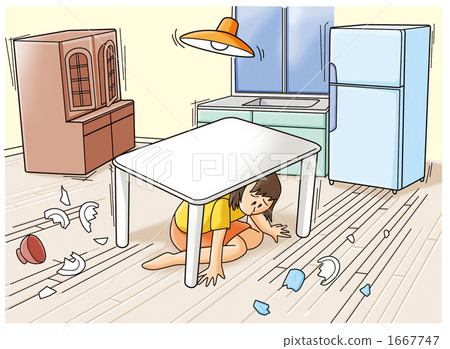 Earthquake Response _ Indoor Housing's Home - Stock Illustration ...