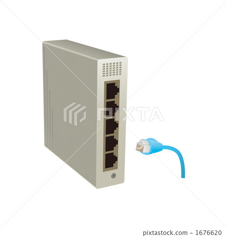 Illustration of hub and LAN cable - Stock Illustration [1676620] - PIXTA