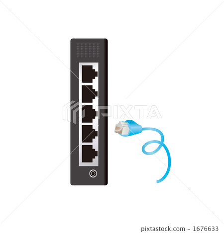 Illustration of hub and LAN cable - Stock Illustration [1676633] - PIXTA