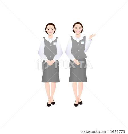 Illustration of a women clerk in uniform - Stock Illustration [1676773 ...