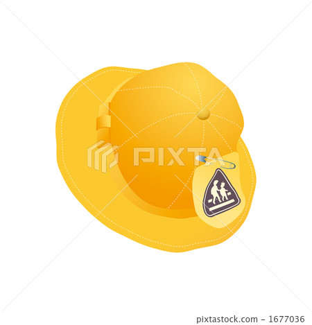 一個黃色學校帽子的例證有交通安全黃色補丁的-插圖素材 [1677036] - PIXTA圖庫