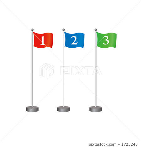 Flag illustration in order of arrival - Stock Illustration [1723245 ...