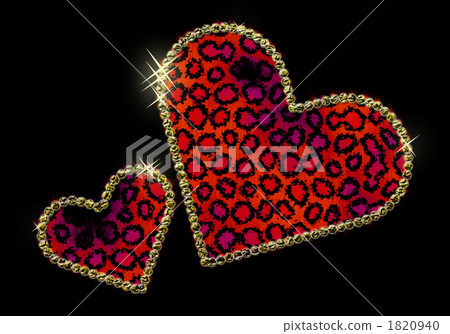 Leopard pattern red rhinestone with rhinestone... - Stock Illustration ...