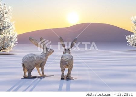 Dawn of rabbit and rabbit year - Stock Illustration [1832831] - PIXTA