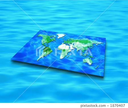 World map on the surface of water · Blank map - Stock Illustration ...