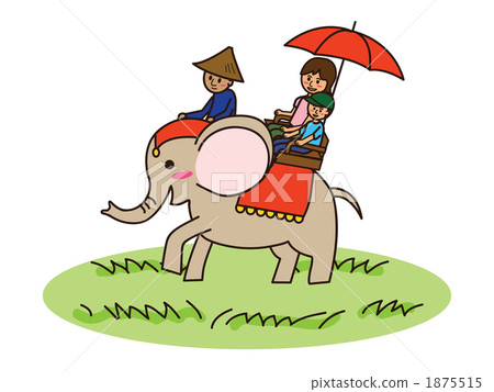 Elephant riding experience - Stock Illustration [1875515] - PIXTA