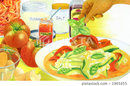 tomato-based food, flavor enhancer, flavoring... - Stock Illustration ...