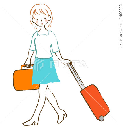 A woman drawing a carry bag - Stock Illustration [1906333] - PIXTA