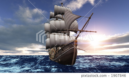 sea surface, surface of the sea, ride - Stock Illustration [1907846 ...