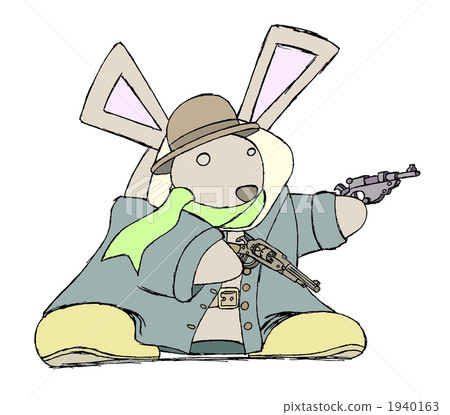 Become a rabbit gunman - Stock Illustration [1940163] - PIXTA