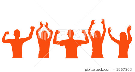 Silhouettes of people who rejoice - Stock Illustration [1967563] - PIXTA