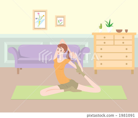 Girl stretching - Stock Illustration [1981091] - PIXTA