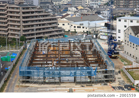 Mansion work site Work on steel set - Stock Photo [2001559] - PIXTA