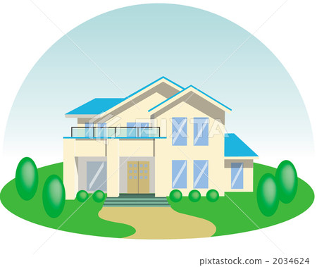 Detached house illustration - Stock Illustration [2034624] - PIXTA
