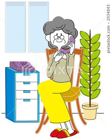 An old man calling - Stock Illustration [2034843] - PIXTA