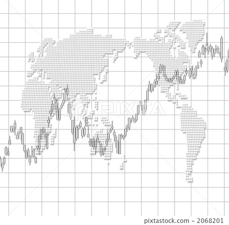 Stock Price Chart / World Map - Stock Illustration [2068201] - PIXTA
