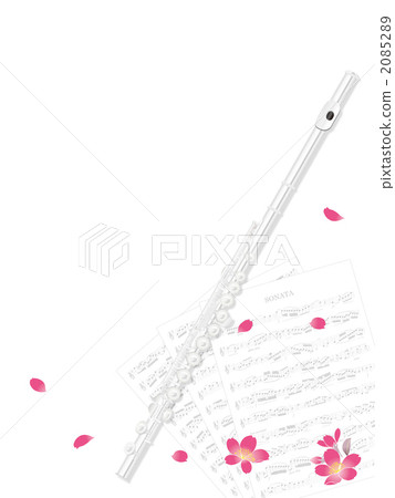 Flute and Sakura - Stock Illustration [2085289] - PIXTA