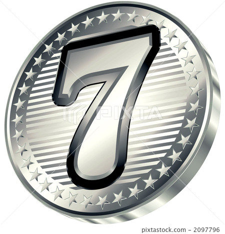 Silver medal 7 diagonal angle - Stock Illustration [2097796] - PIXTA